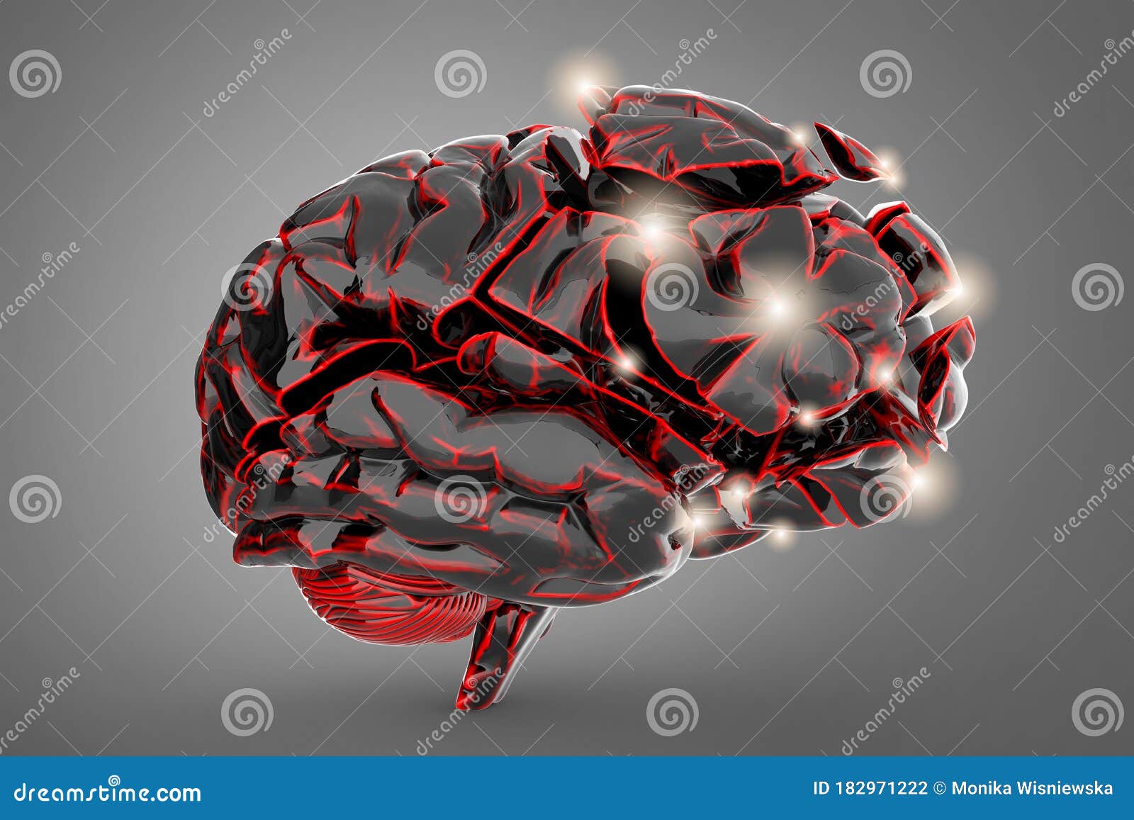 Shattered Brain Brain Disease Stock Illustration - Illustration of ...