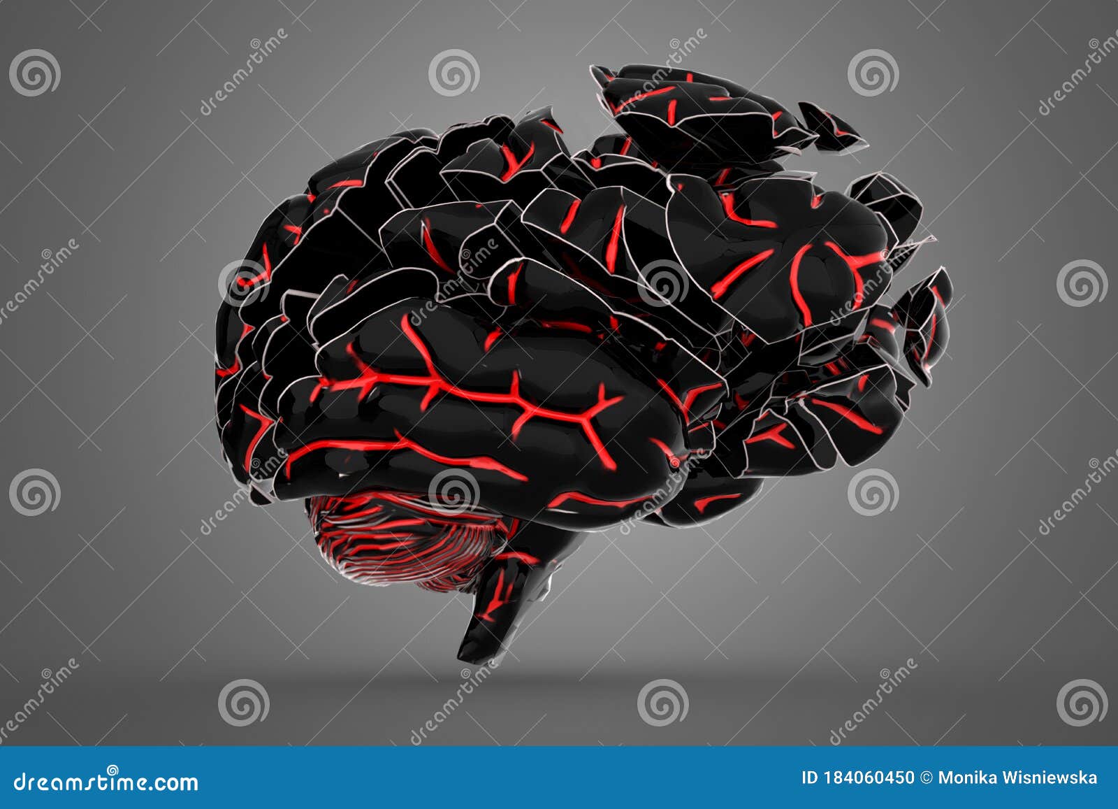 Shattered Brain Brain Disease Stock Illustration - Illustration of mind ...