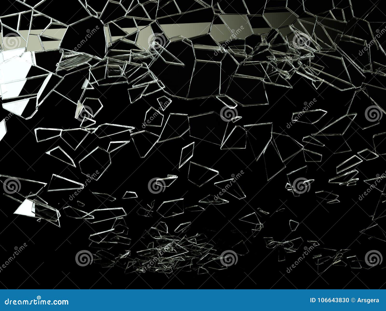 Shattered And Broken Glass On Black Royalty-Free Stock Image ...