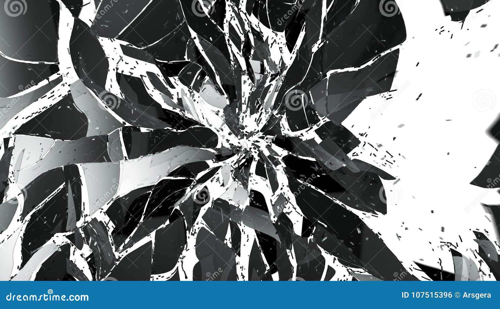 Shattered and Broken Glass Isolated on White Stock Illustration ...