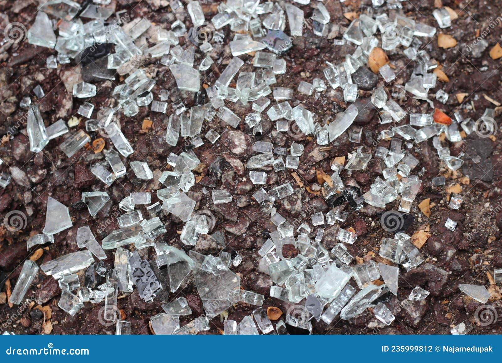 Shattered or broken glass stock photo. Image of fragment - 235999812
