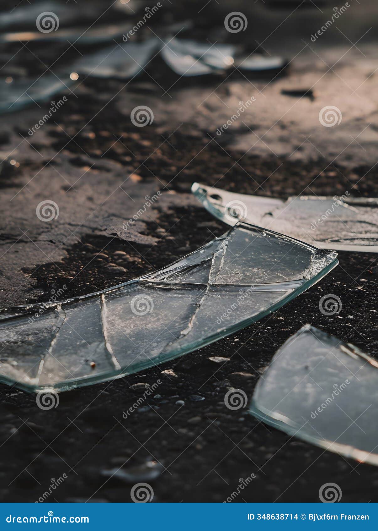 Shattered Broken Glass Trash Pieces on the Ground Stock Illustration ...
