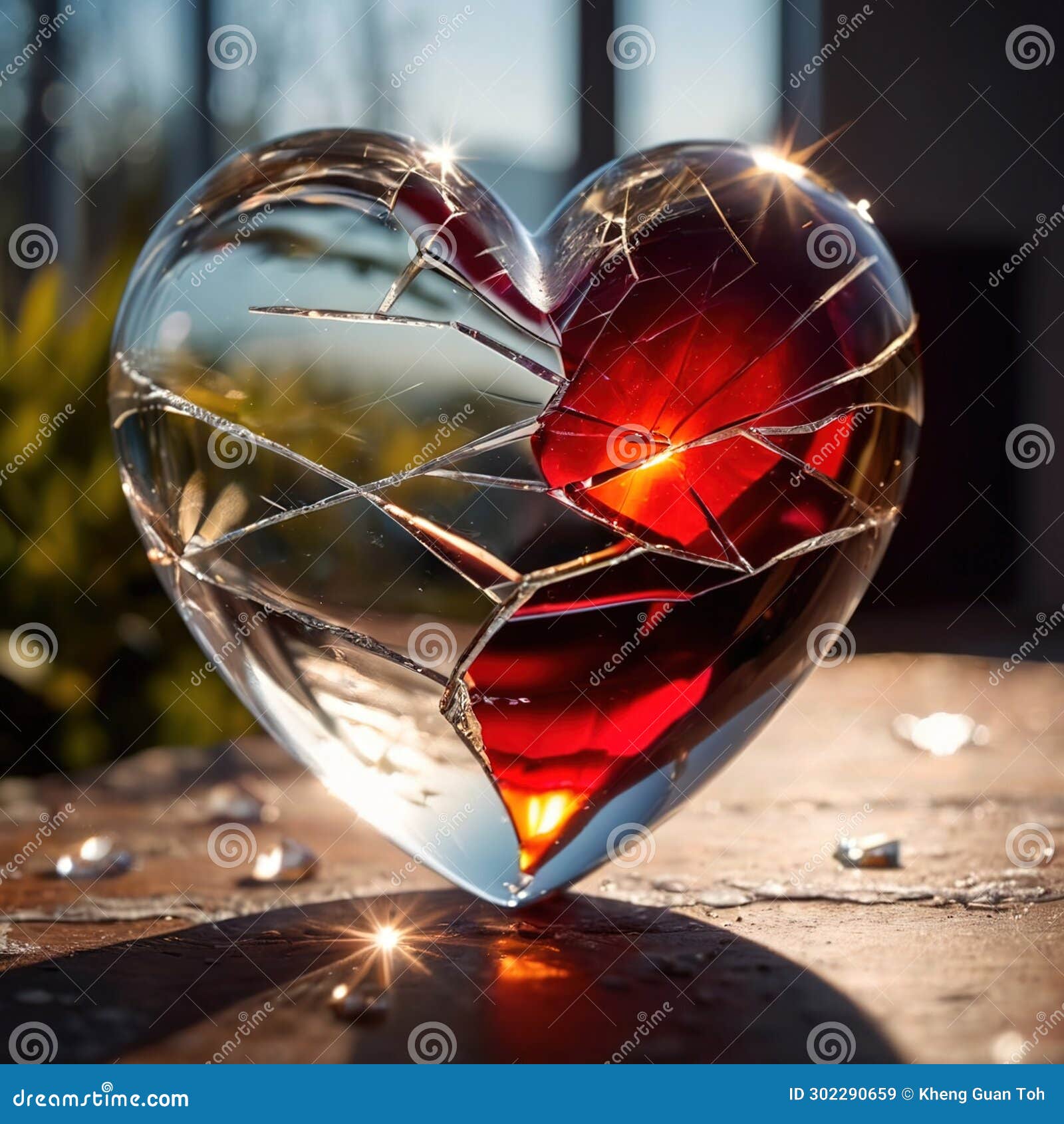 Shattered, Broken Heart Made from Glass Stock Image - Image of disaster ...