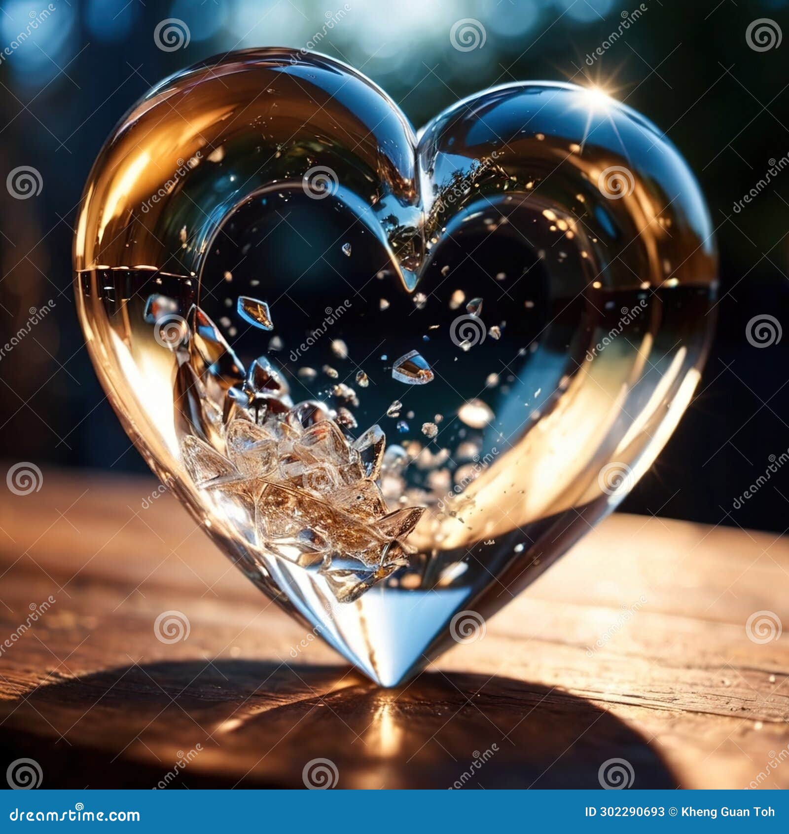 Shattered, Broken Heart Made from Glass Stock Image - Image of delicate ...