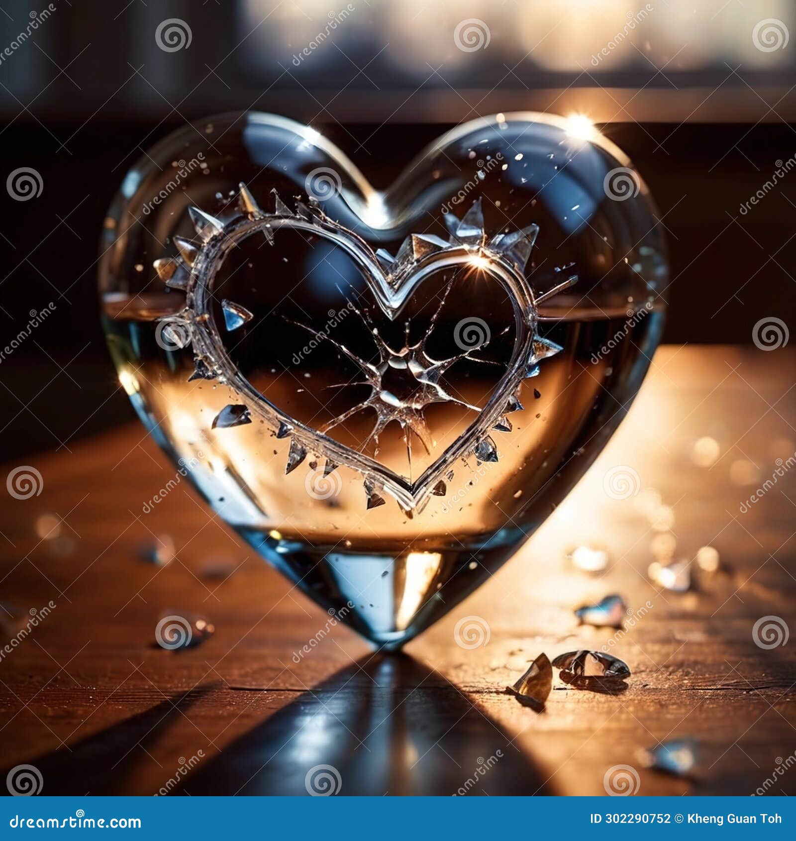 Shattered, Broken Heart Made from Glass Stock Illustration ...