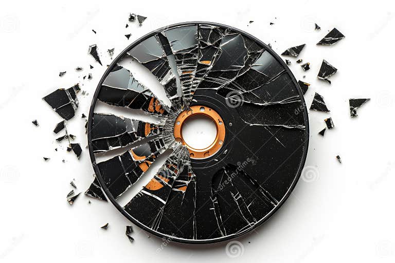 Shattered Cd on White Background Stock Photo - Image of media, plastic ...