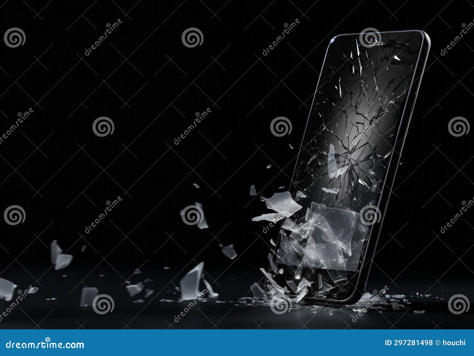 A Shattered Cellular Phone - Falling - Broken - Crushed - Explosion ...