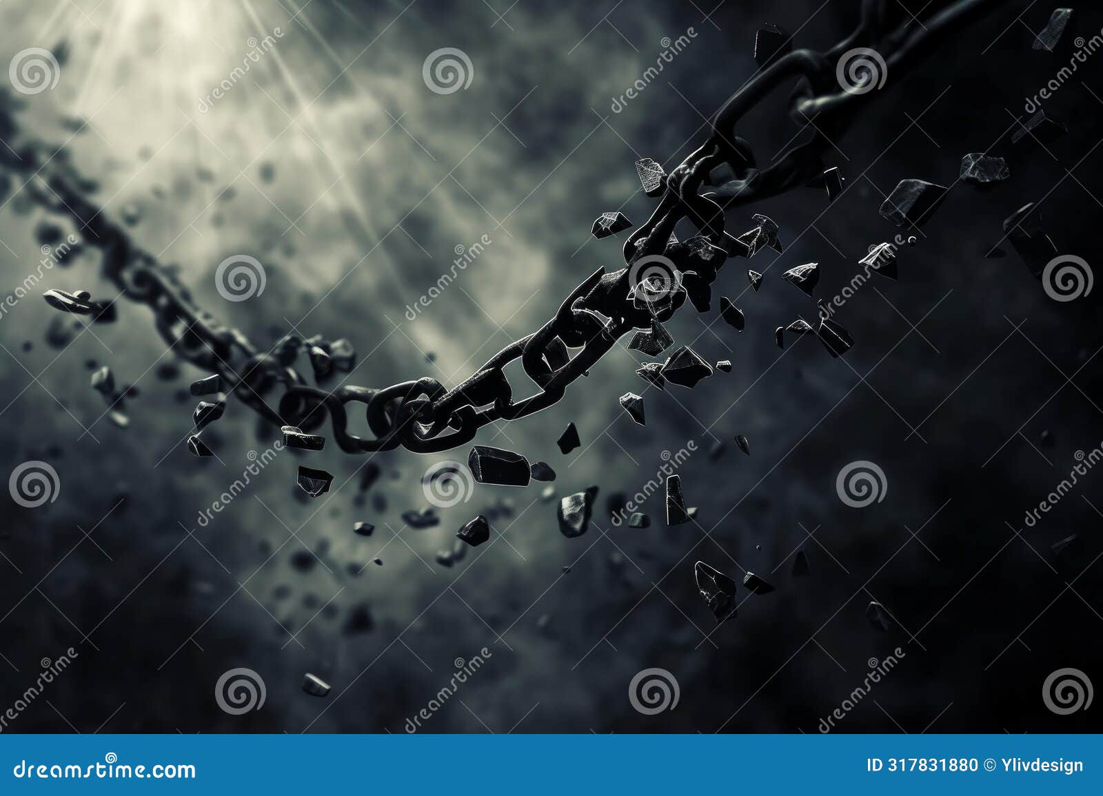 Shattered Chains in Dramatic Light Stock Photo - Image of conceptual ...
