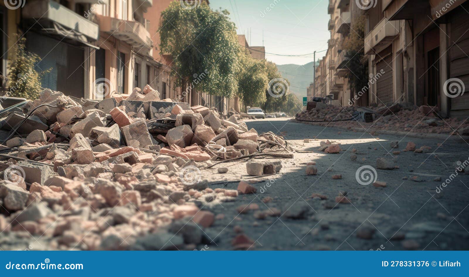 Shattered Cityscape, Unveiling the Aftermath of Devastating Earthquake ...