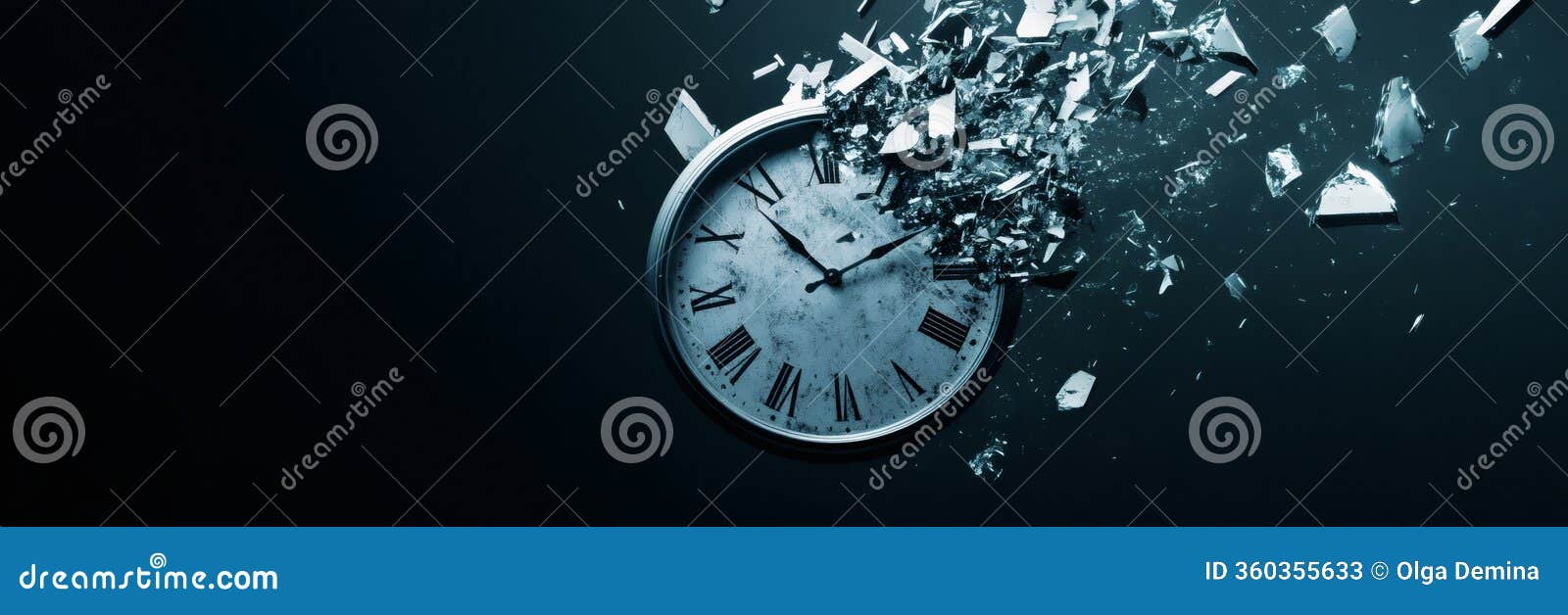Shattered Clock Symbolizing Time Management Chaos Stock Image - Image ...