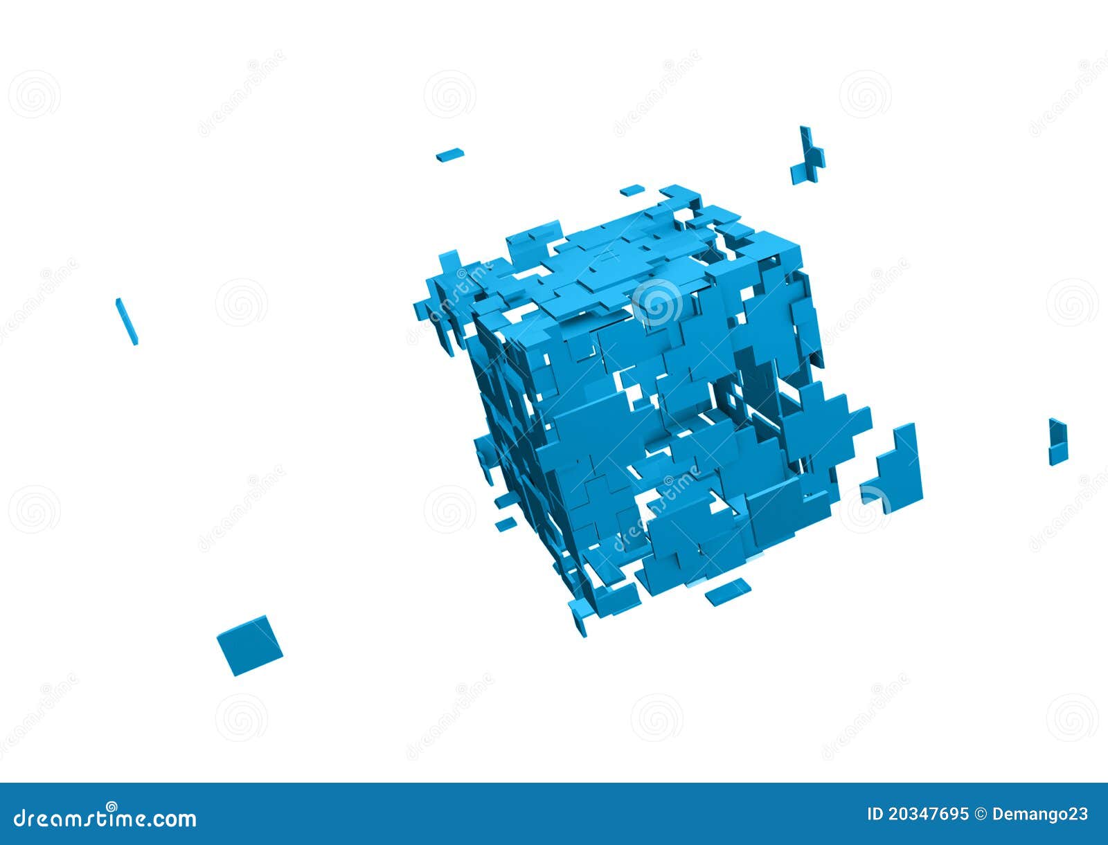 Shattered cube stock illustration. Illustration of shape - 20347695