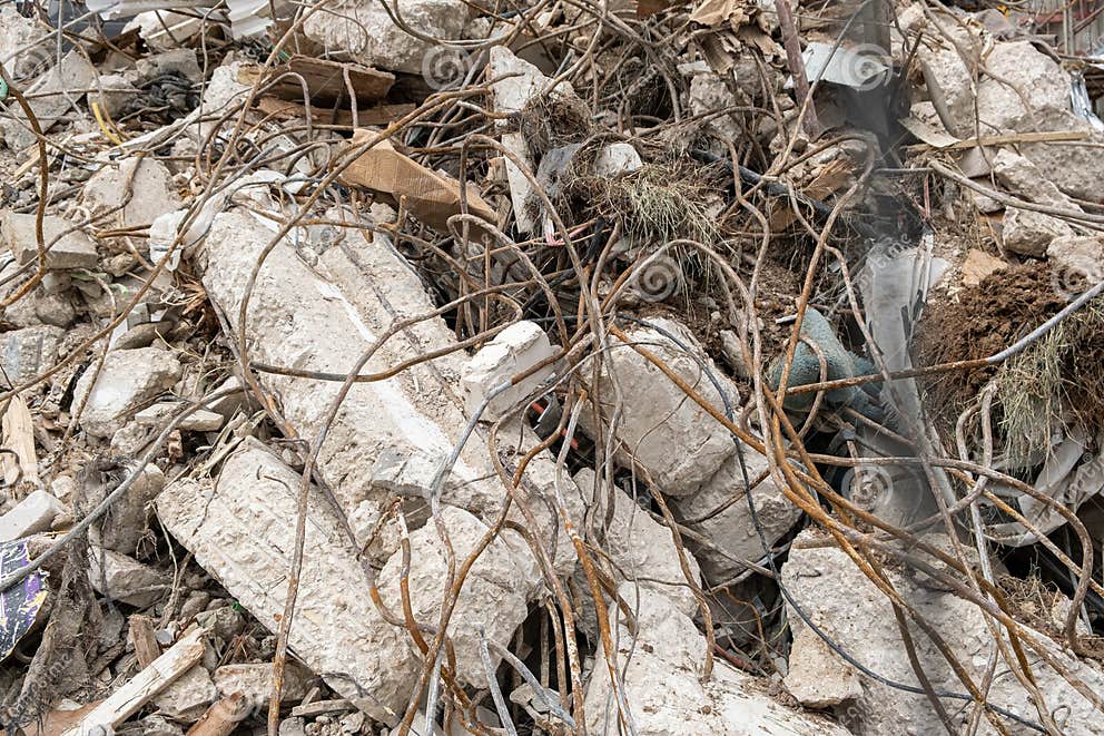 Shattered, Demolition Waste, Broken Bricks, Construction Waste after ...