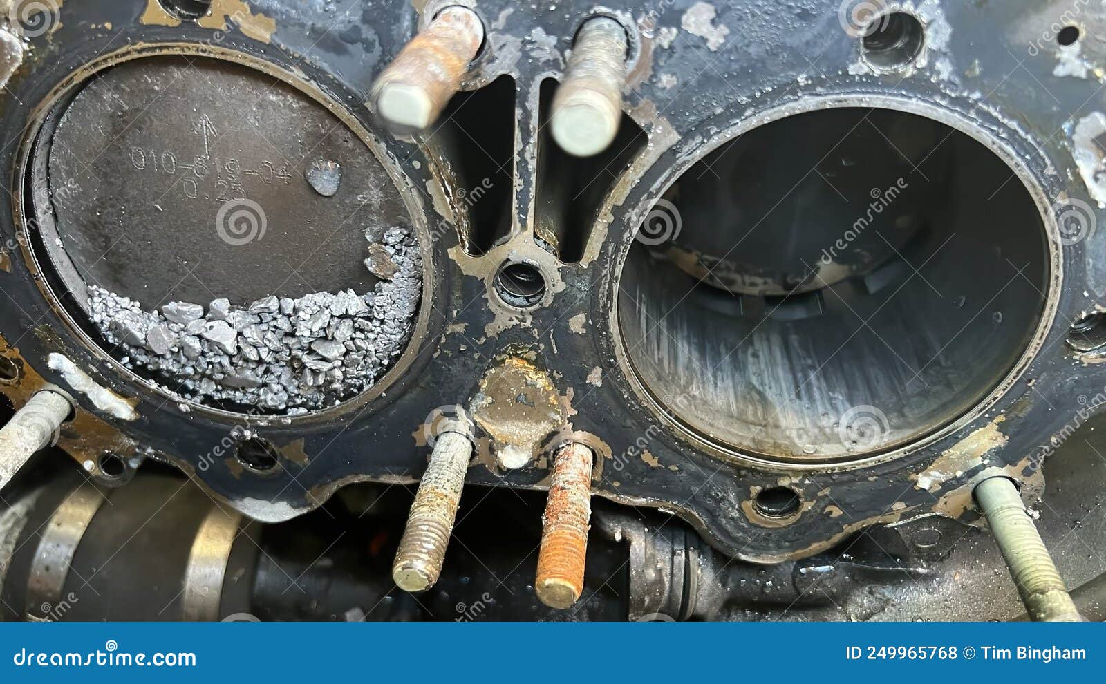 Shattered Piston Inside Engine Stock Photo - Image of metal, broken ...