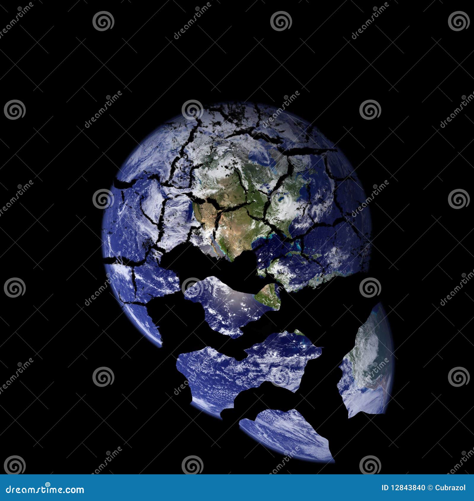Shattered earth stock illustration. Illustration of lonely - 12843840
