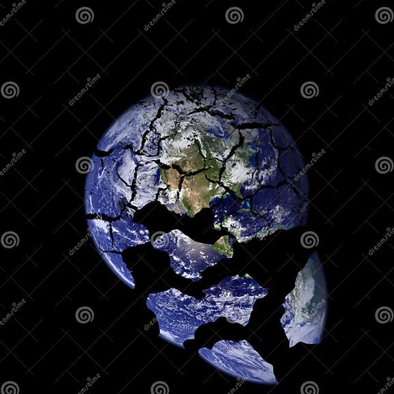 Shattered earth stock illustration. Illustration of lonely - 12843840