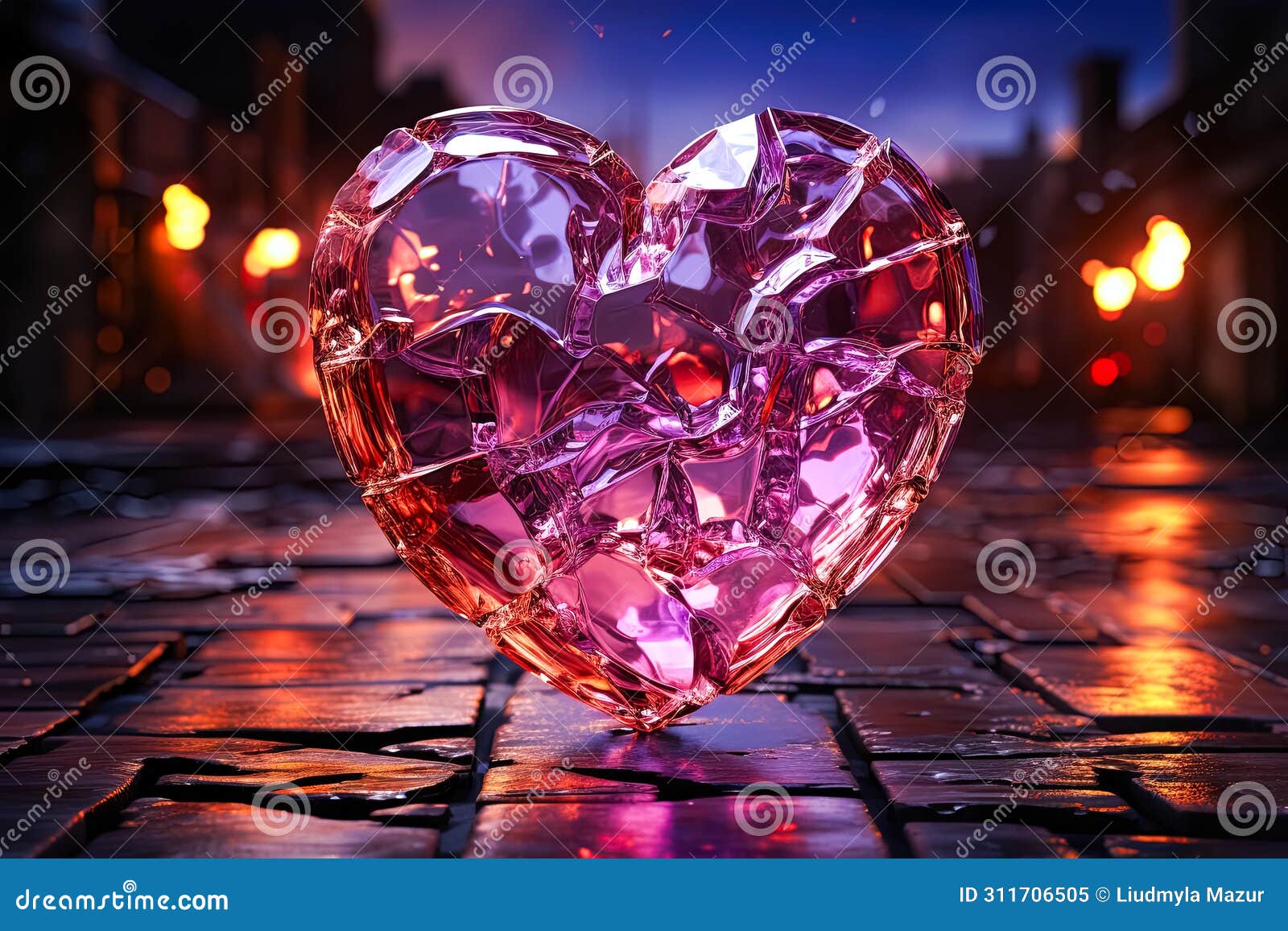 Shattered Emotions, Broken Glass Heart Stock Image - Image of light ...