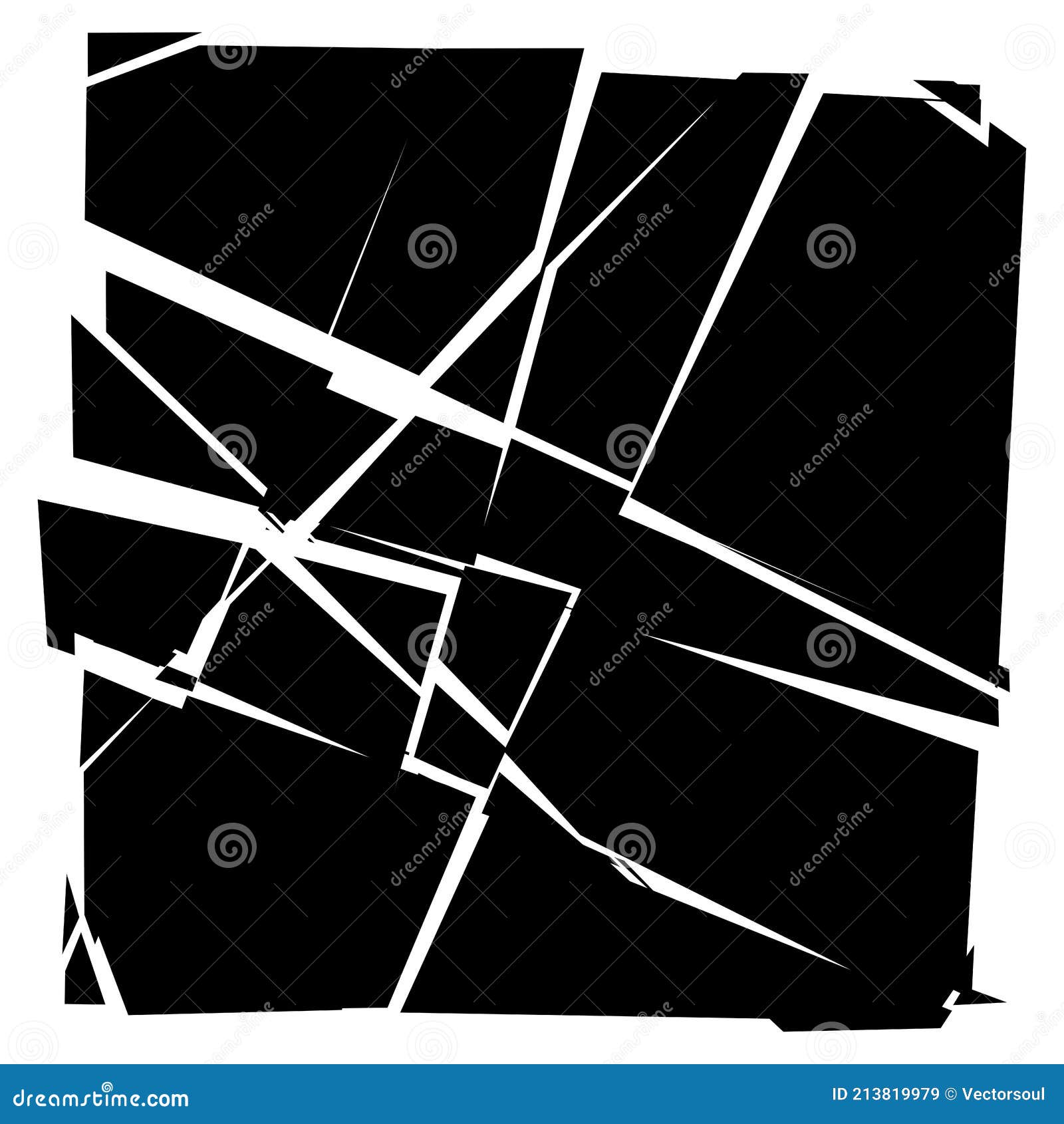 Shattered, Fractured, Broken Square. Burst, Explosion, and Rupture ...