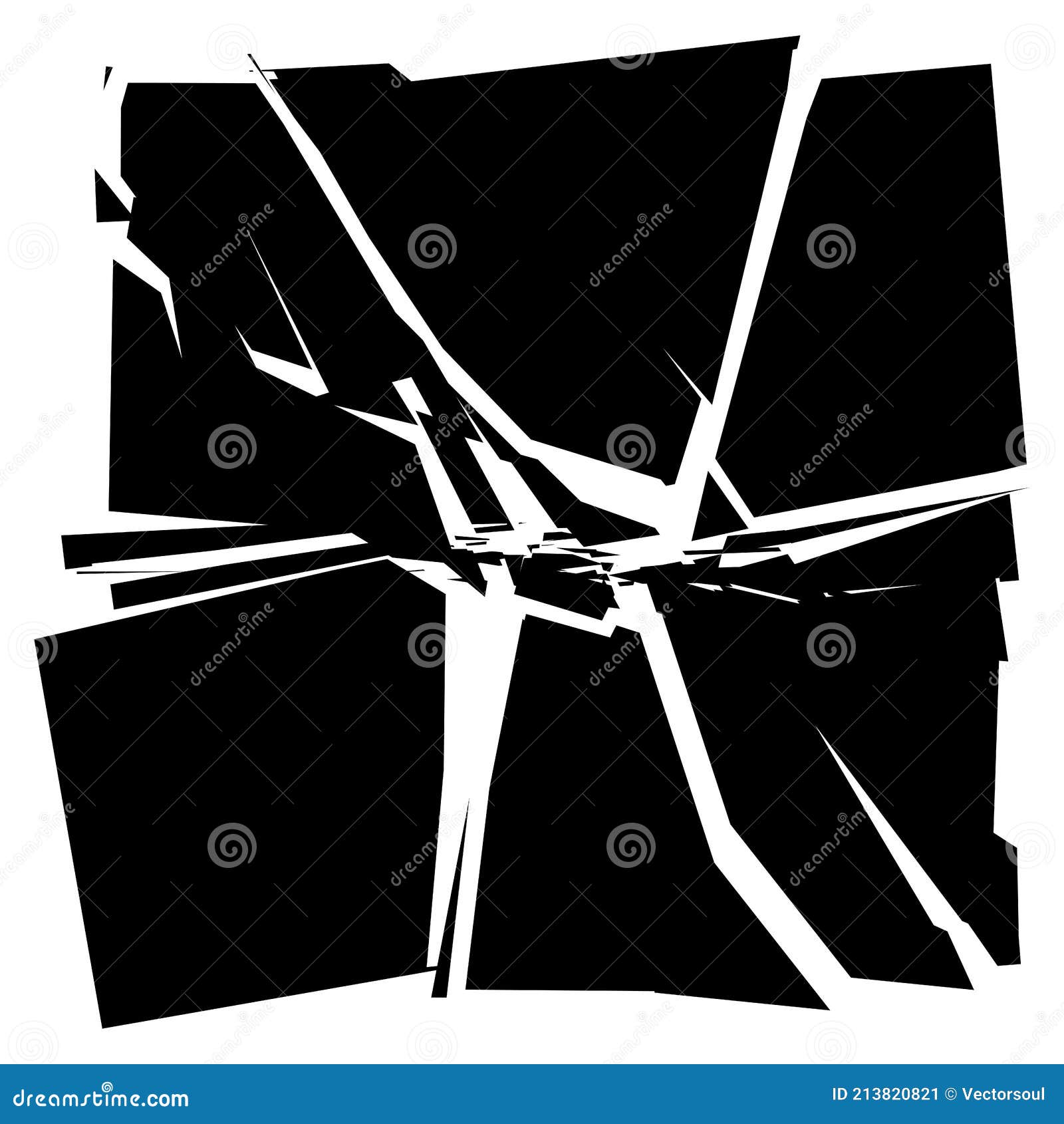 Shattered, Fractured, Broken Square. Burst, Explosion, and Rupture ...