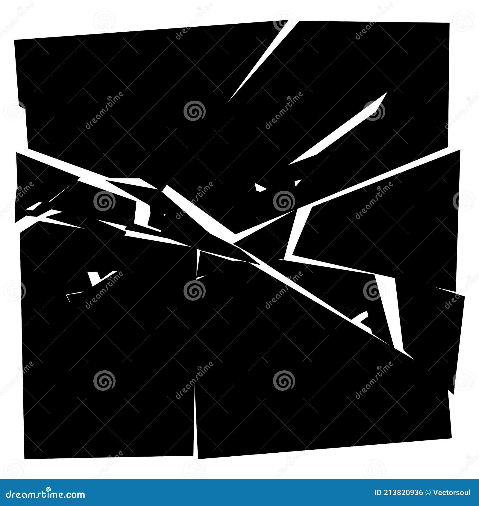 Shattered, Fractured, Broken Square. Burst, Explosion, and Rupture ...