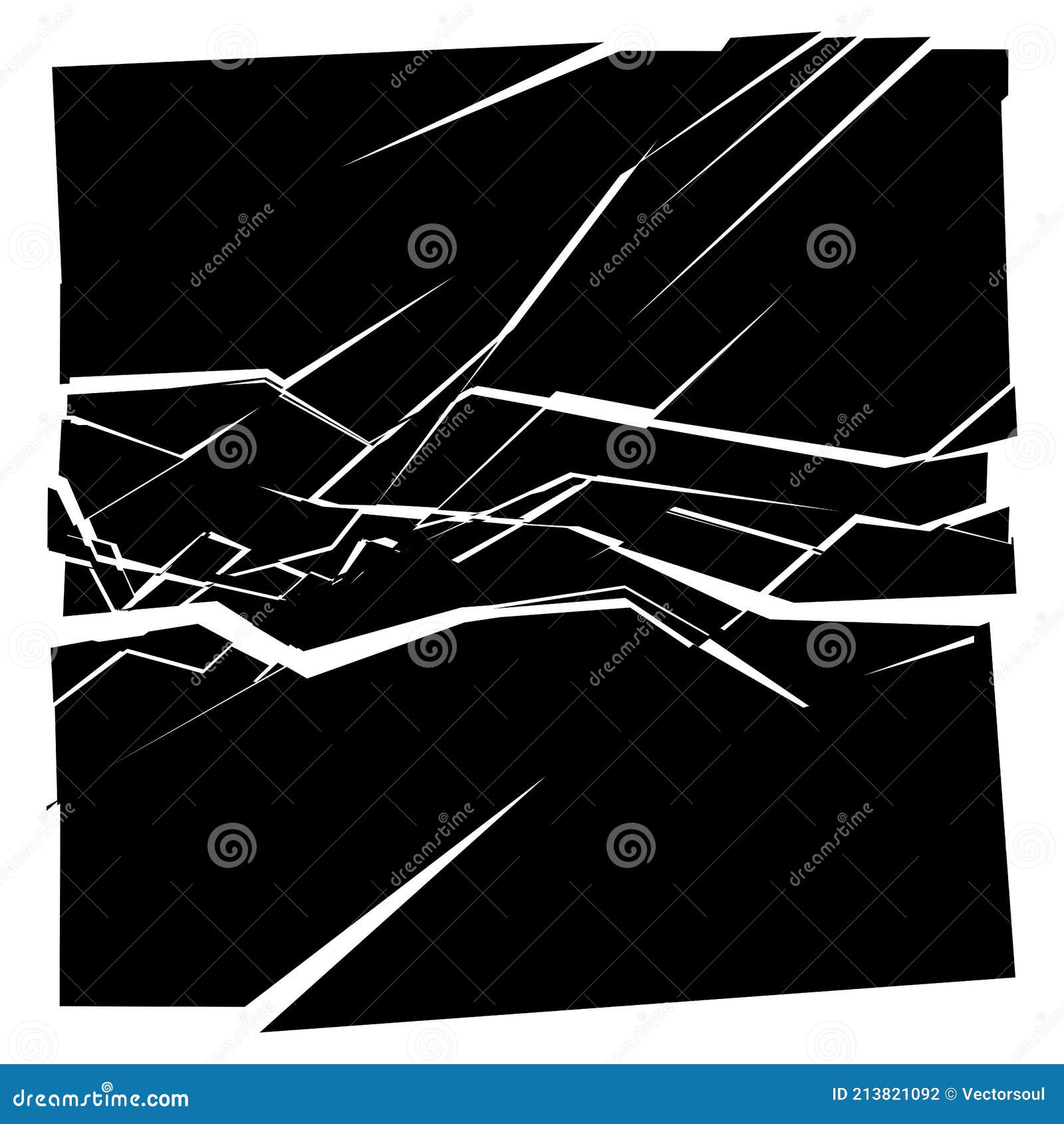 Shattered, Fractured, Broken Square. Burst, Explosion, and Rupture ...