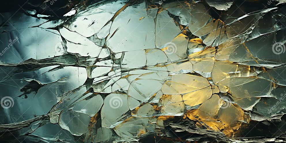Shattered Glass Abstract Art with Dynamic Light and Color Reflections ...
