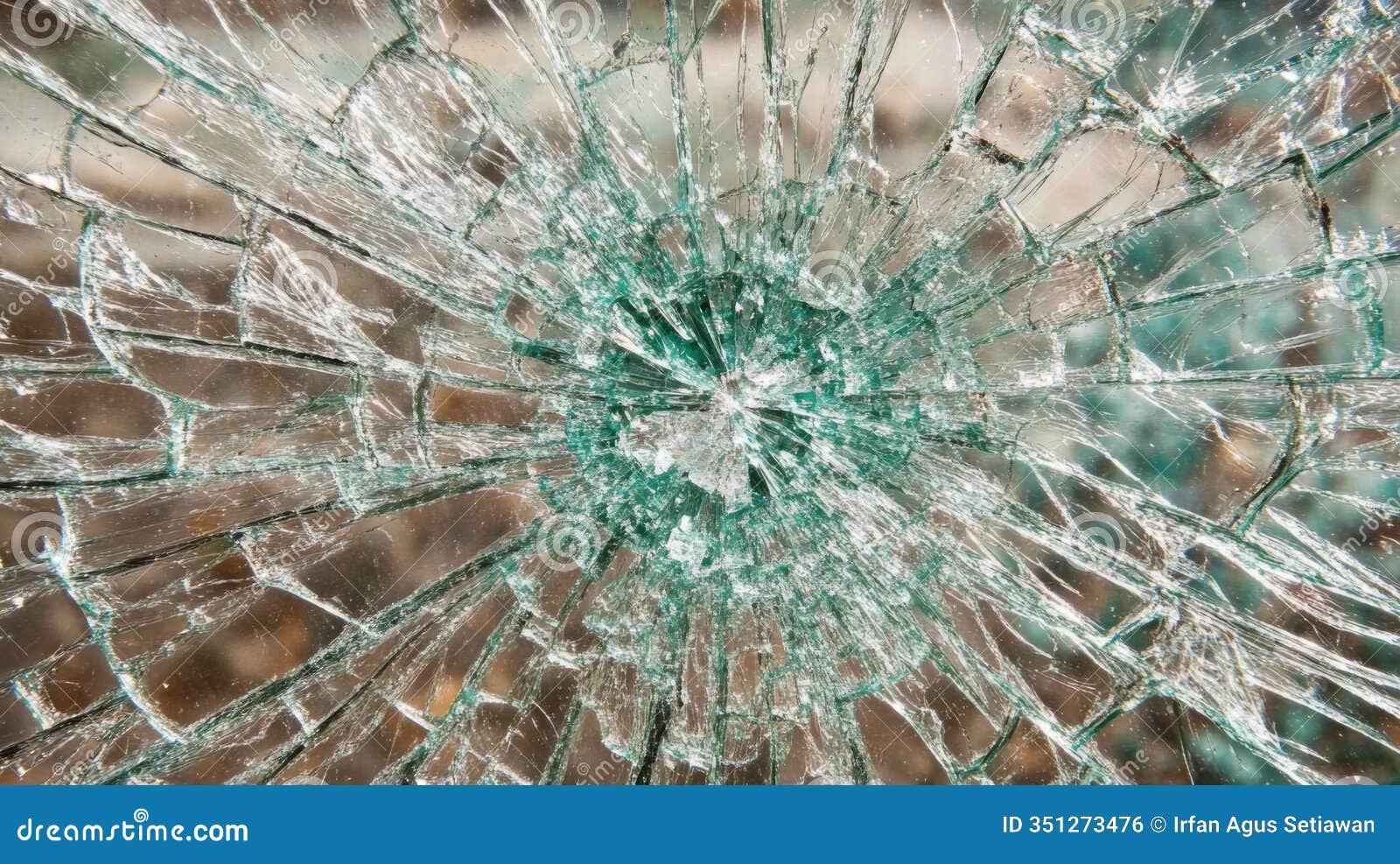 Shattered Glass Displays Radial Cracks from Impact Stock Illustration ...