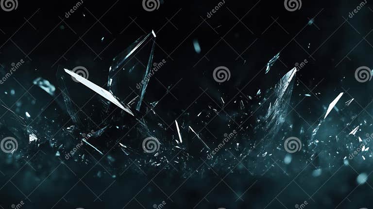 Shattered Glass Explosion in Dark Atmosphere Stock Photo - Image of ...