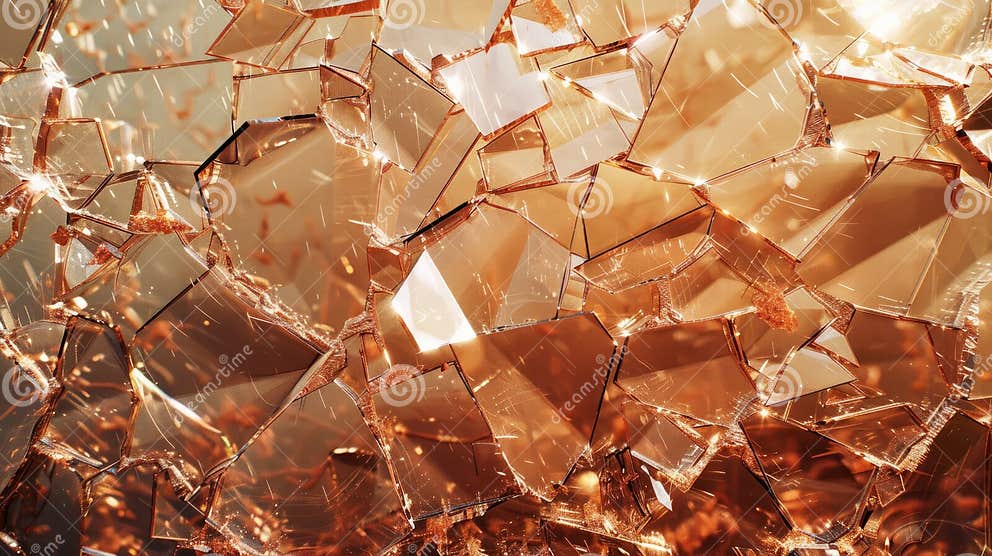 Shattered Glass Fragments Reflecting Warm Light During A Dramatic Sunset Stock Image Image Of