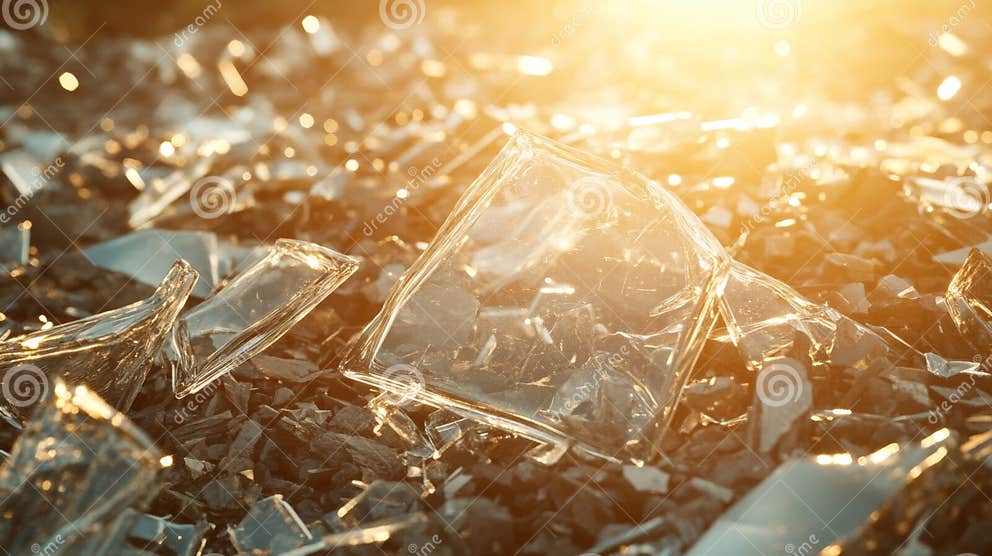 Shattered Glass Gleaming in Sunlight Stock Illustration - Illustration ...