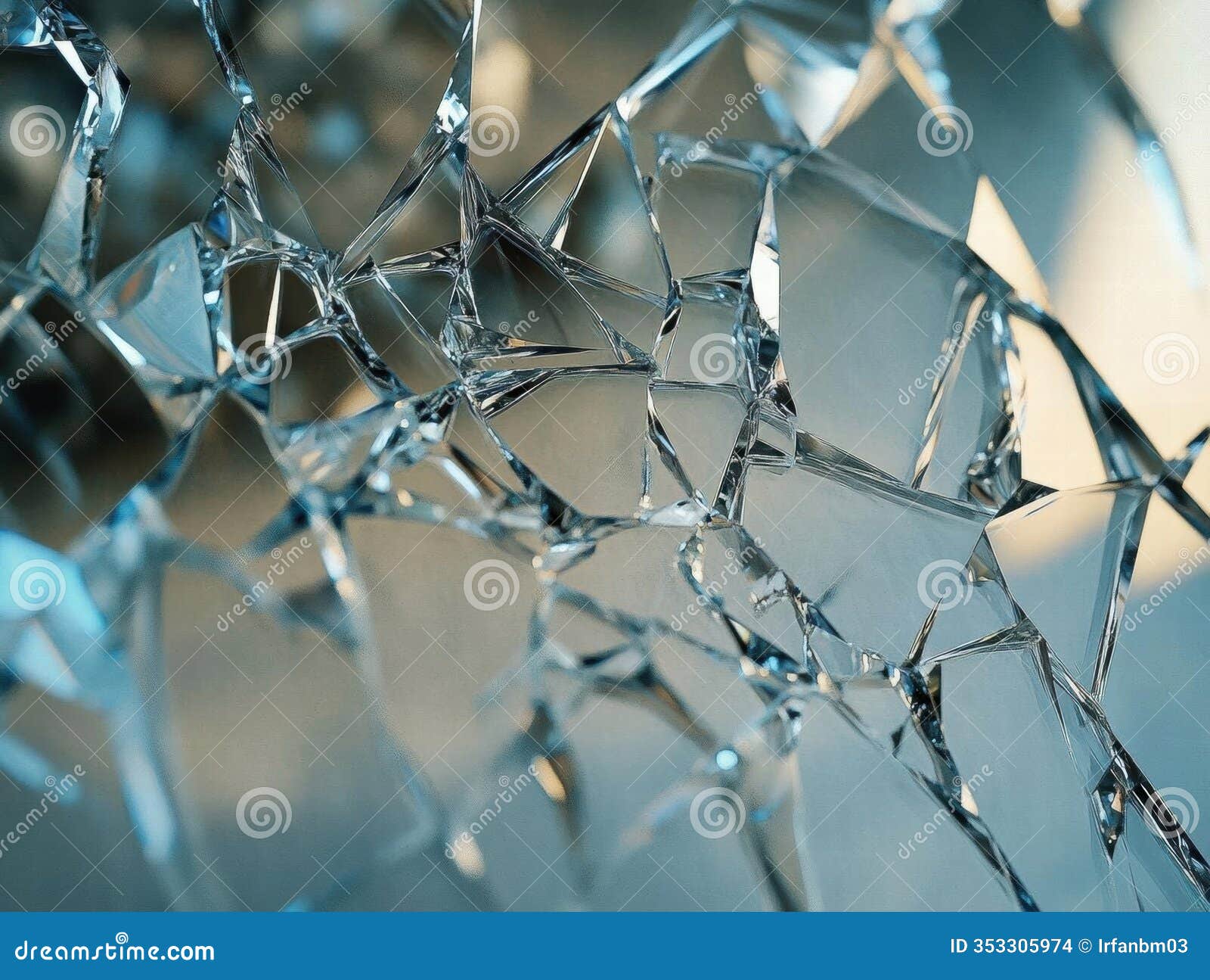Shattered Glass, a Macro Perspective on Fragility Stock Illustration ...