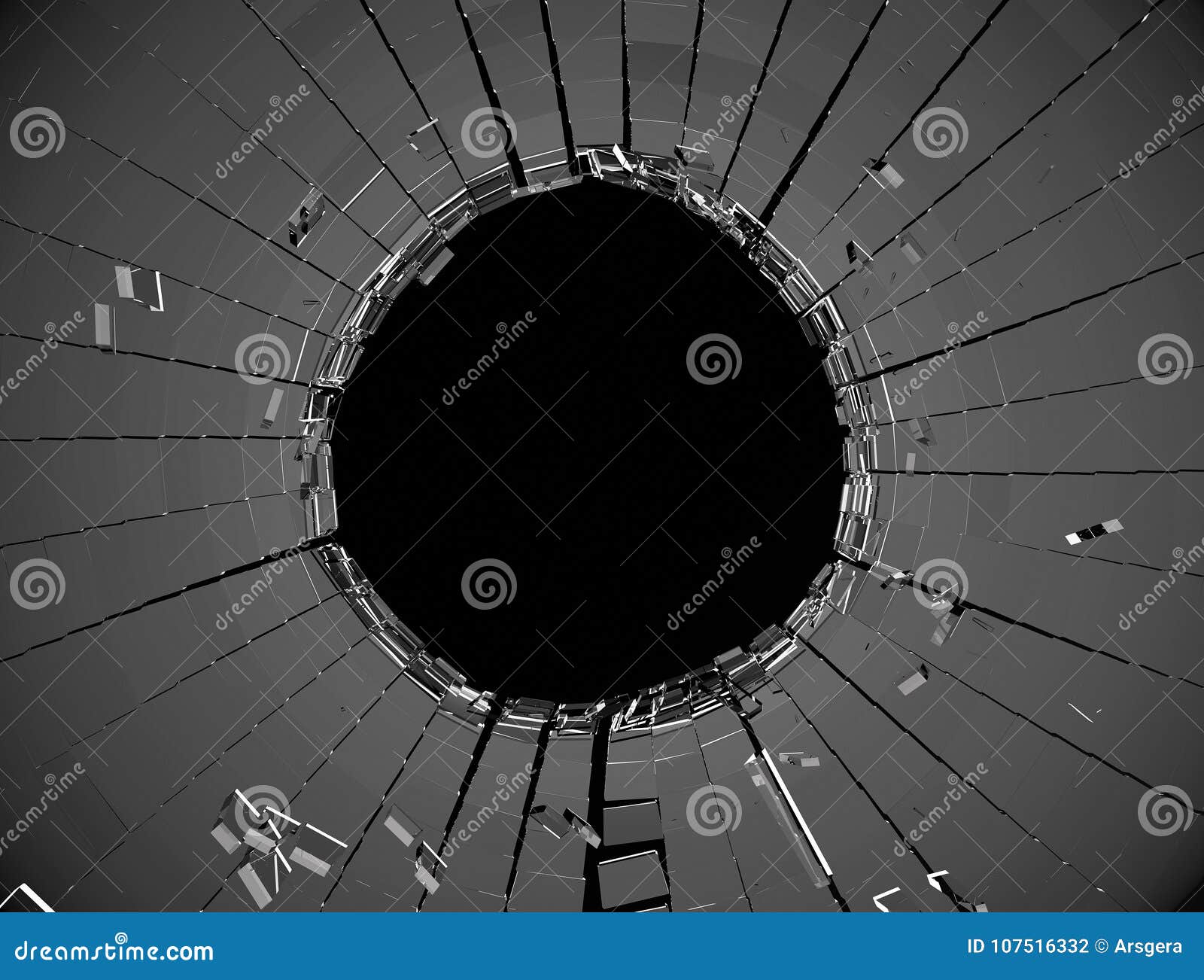 Shattered Glass Over Black Background Stock Photo - Image of crack ...