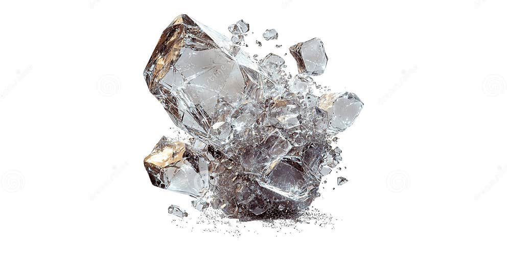 Shattered Glass Pieces Exploding Isolated on Transparent Background ...