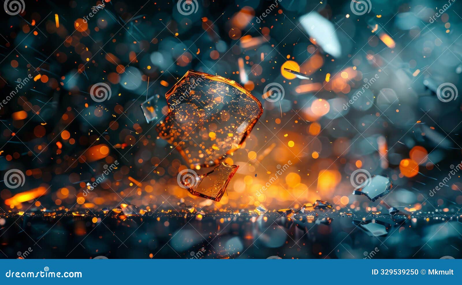 Shattered Glass Texture with Explosive Shards in a Dark Environment ...