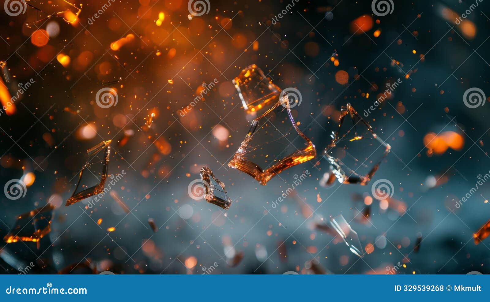 Shattered Glass Texture with Explosive Shards in Dynamic Lighting Stock ...