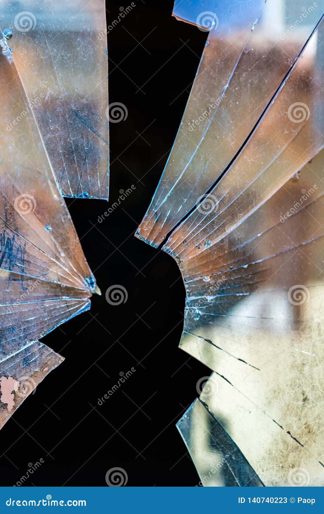 Shattered Glass of a Door Window Stock Image - Image of break, cracked ...