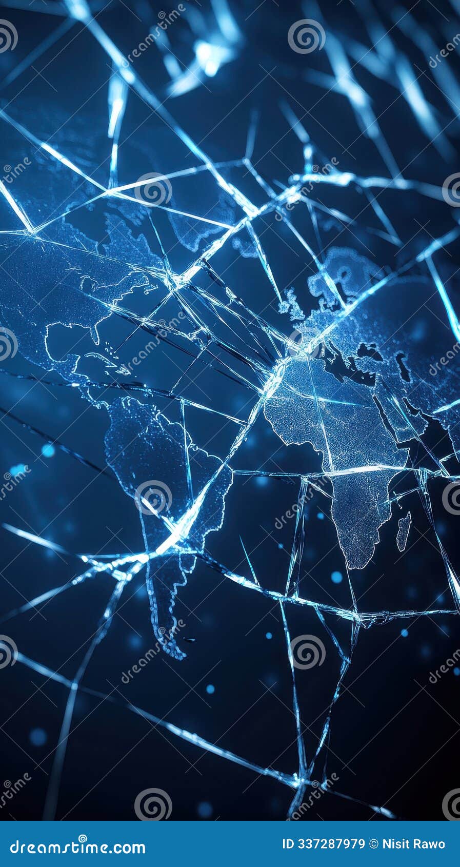 A Shattered Global Trade Network Map Stock Image - Image of integration ...