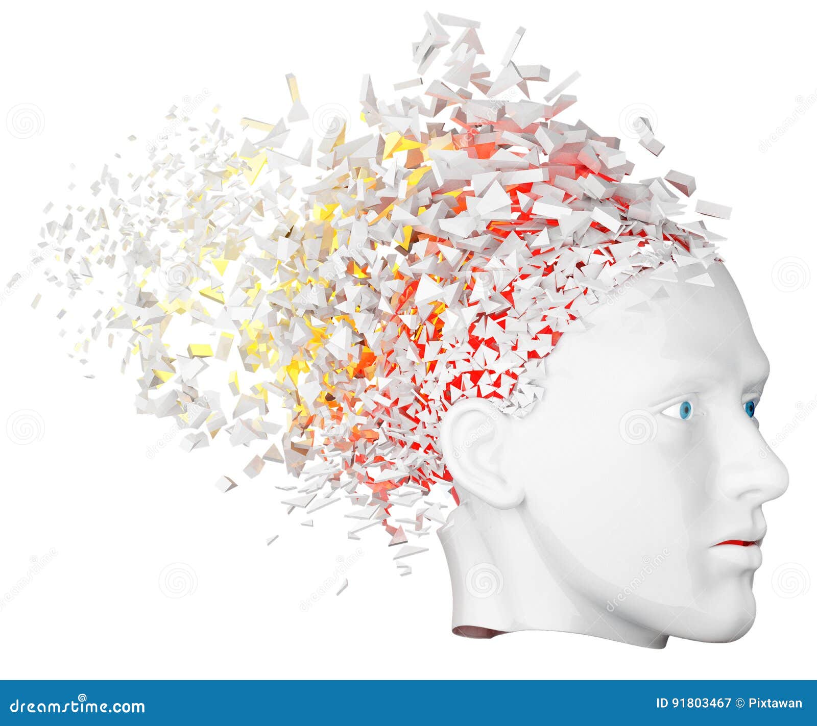 Shattered Head Side View Royalty-Free Cartoon | CartoonDealer.com #30411965