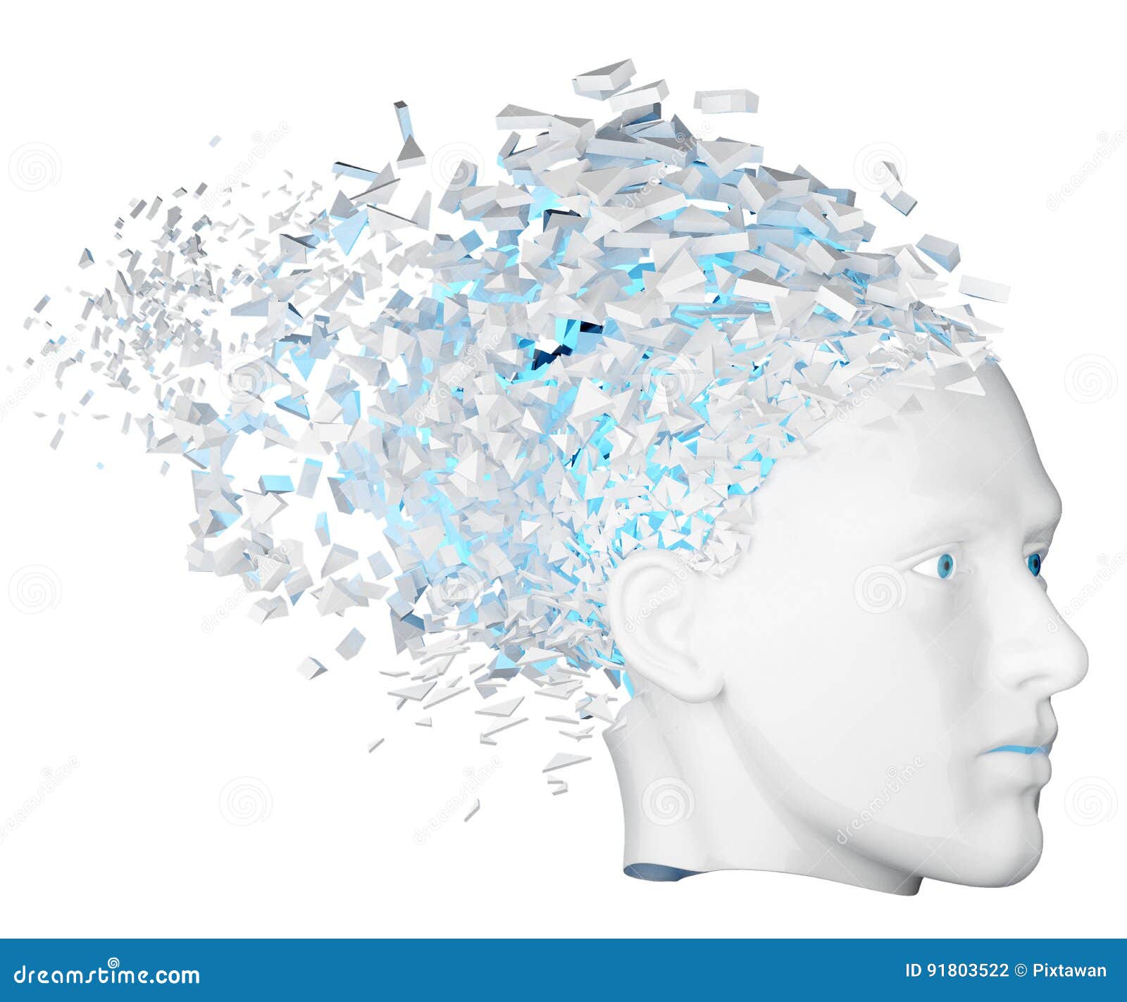 Shattered Head Side View Royalty-Free Cartoon | CartoonDealer.com #30411965