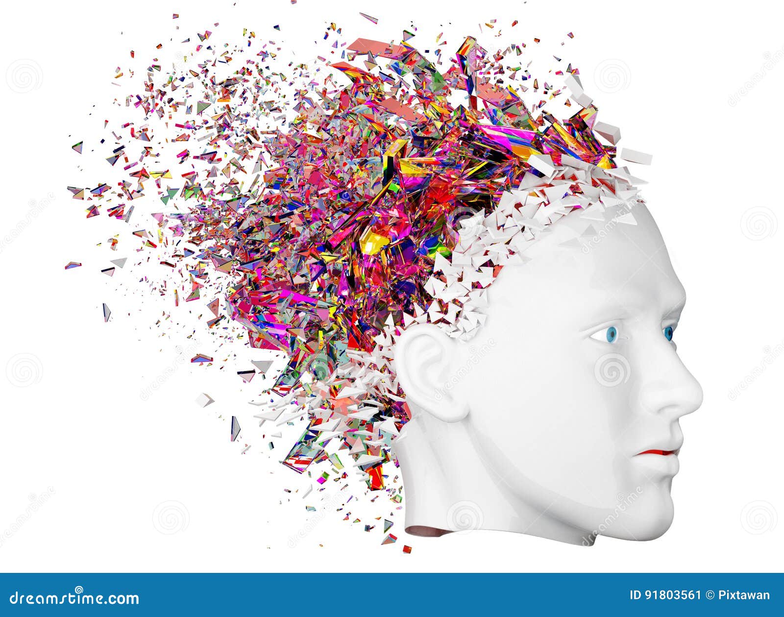 Shattered Head side view stock illustration. Illustration of creativity ...