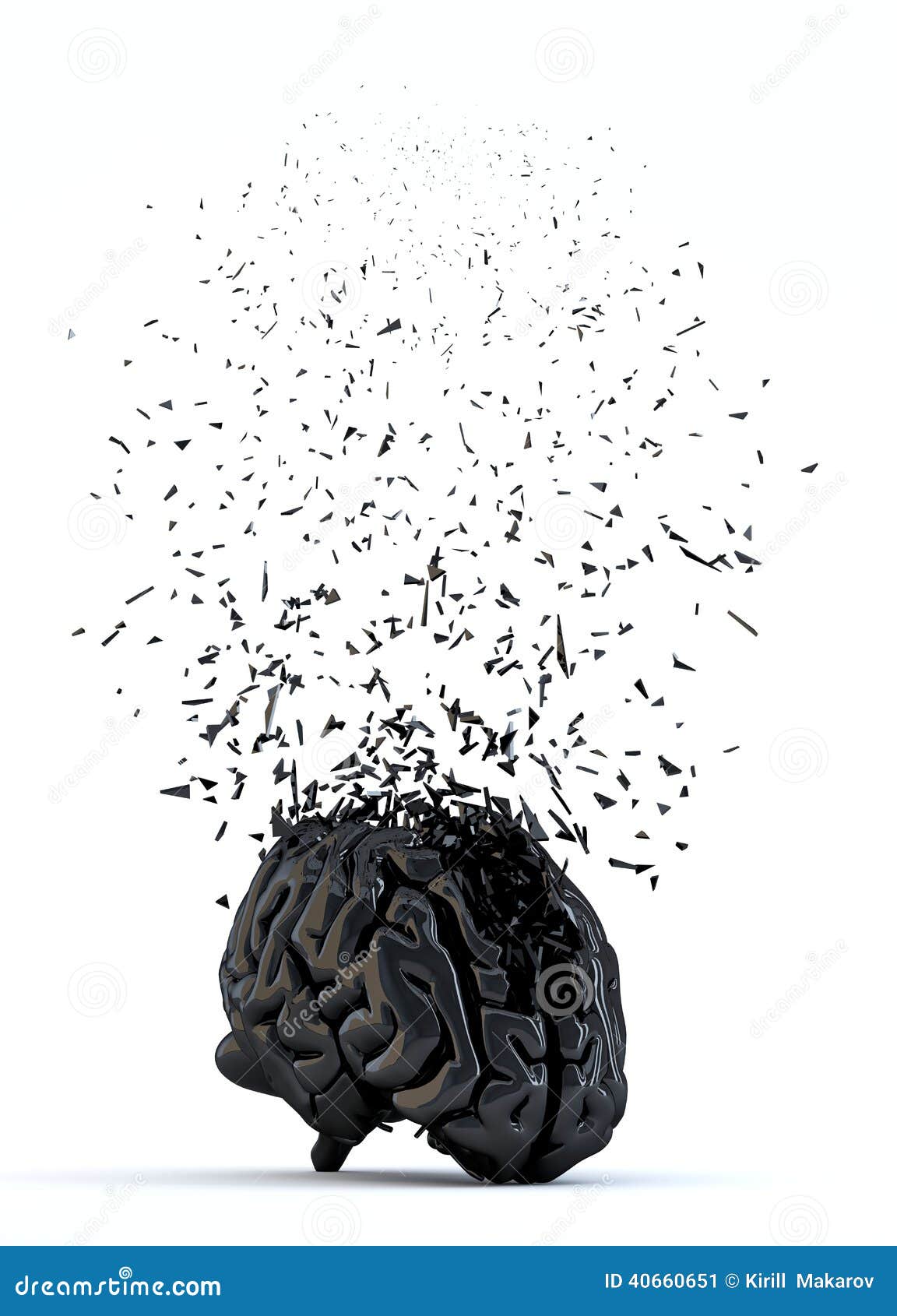 Shattered Human Brain. Stress Concept Stock Illustration - Illustration ...