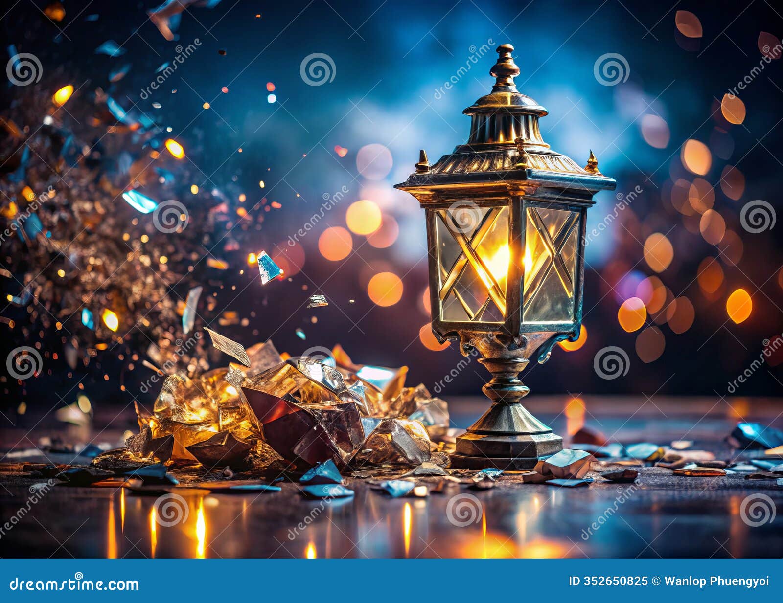 Shattered Lamp and Glass a Visual Metaphor for Failure Reflection and ...