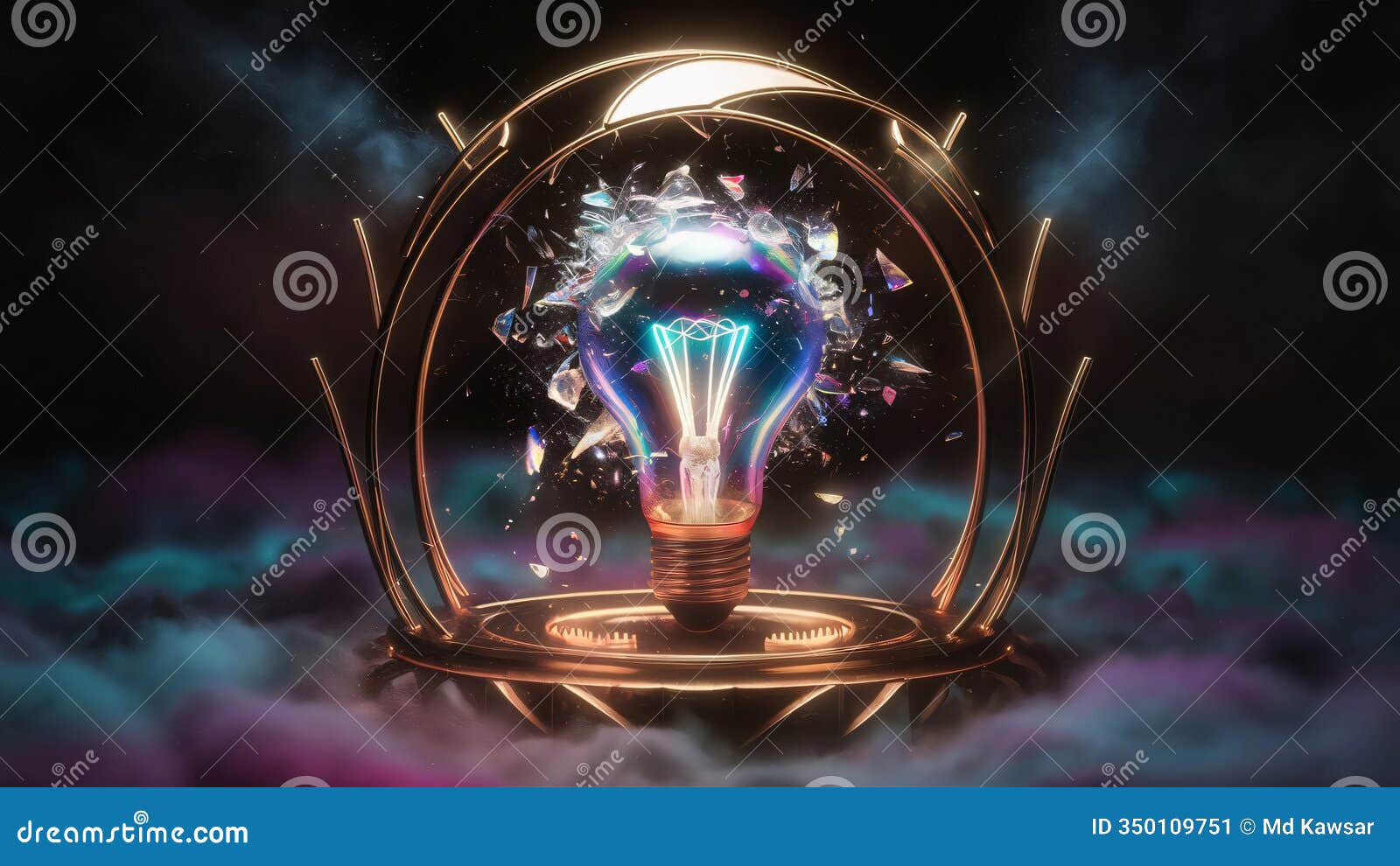 Shattered Lightbulb, Creative Concept of Broken High Quality Image ...