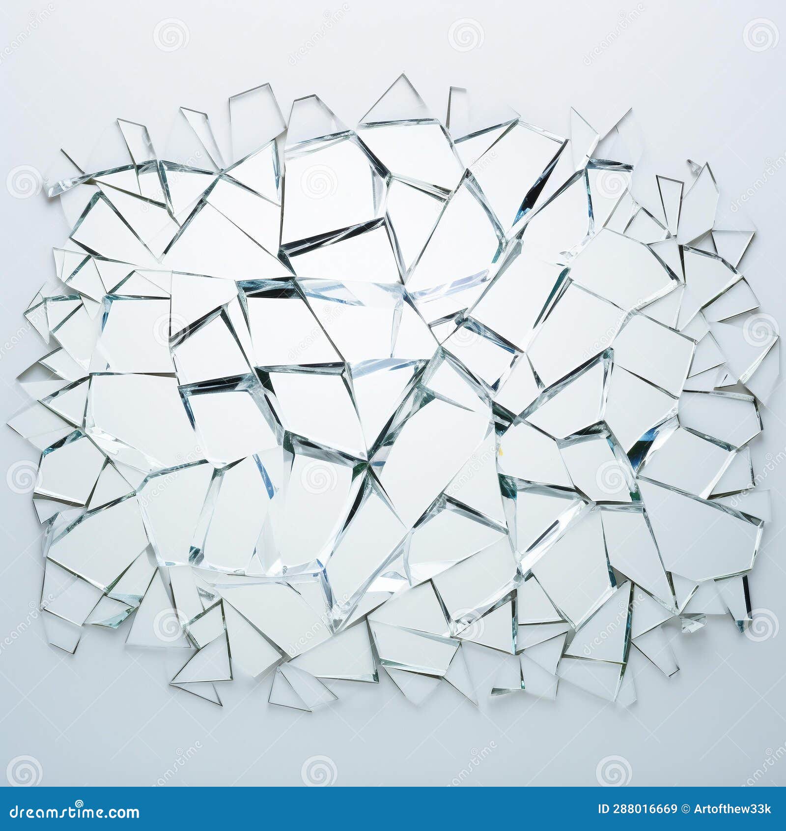 Shattered Reflection: a Captivating Close-Up of Floating Glass Shards ...