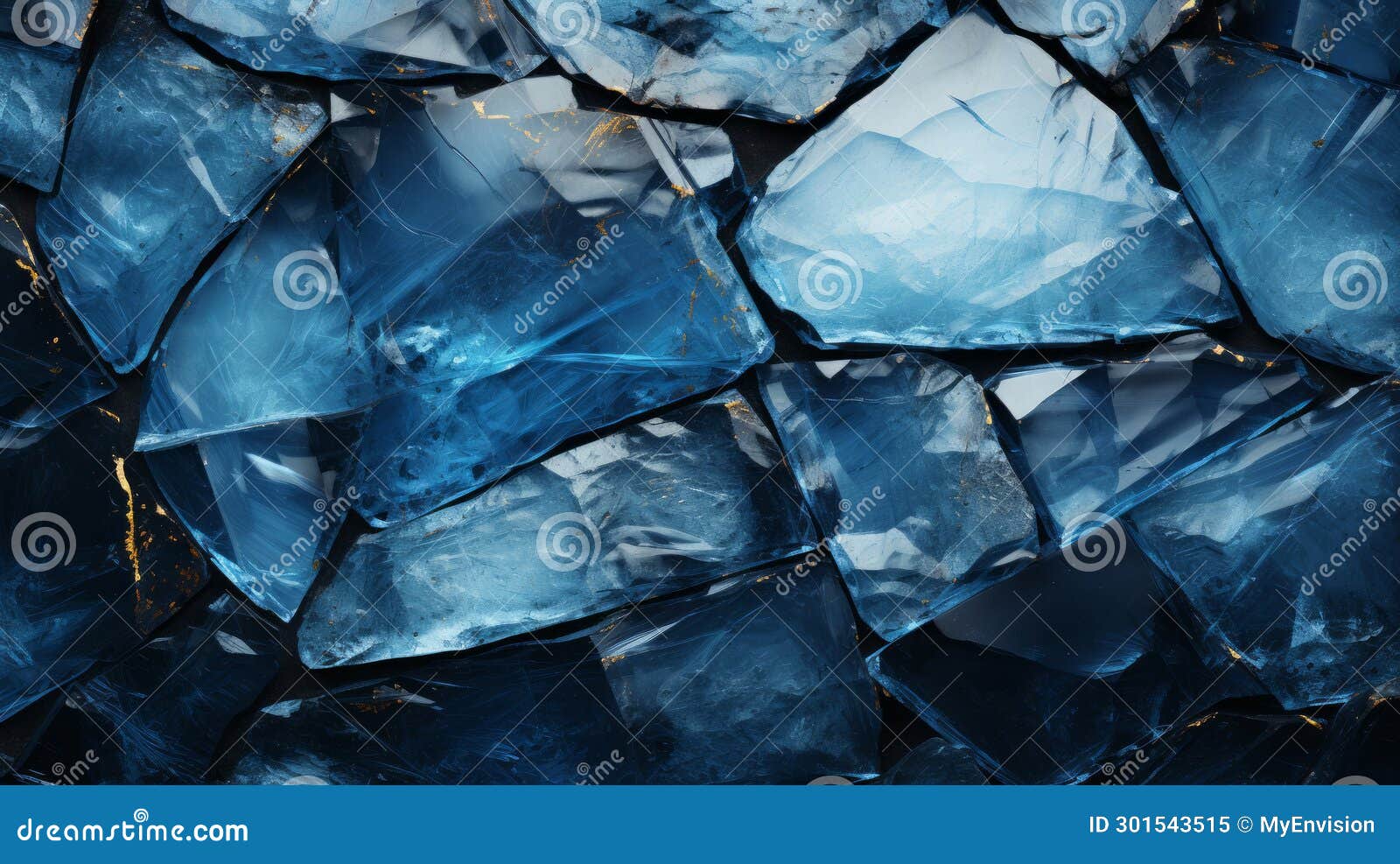 Shattered Reflection Close-up of Jagged Glass Surfaces Stock ...