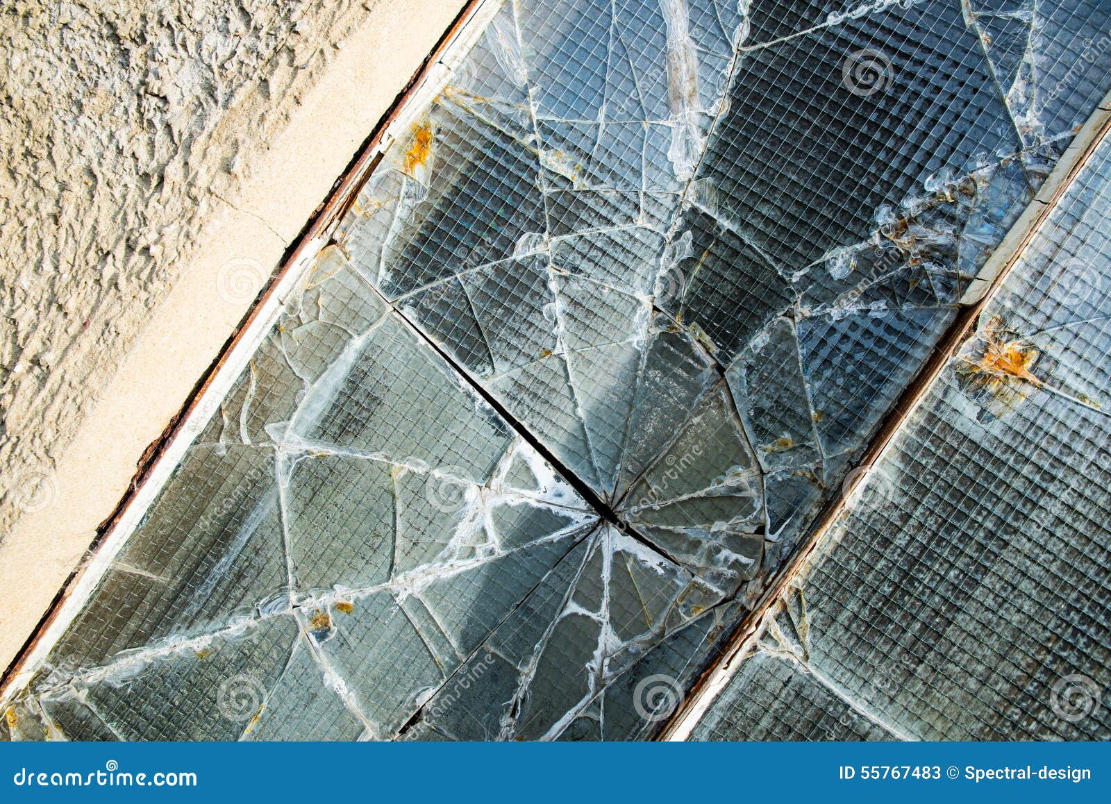 Shattered security glass stock image. Image of damage - 55767483