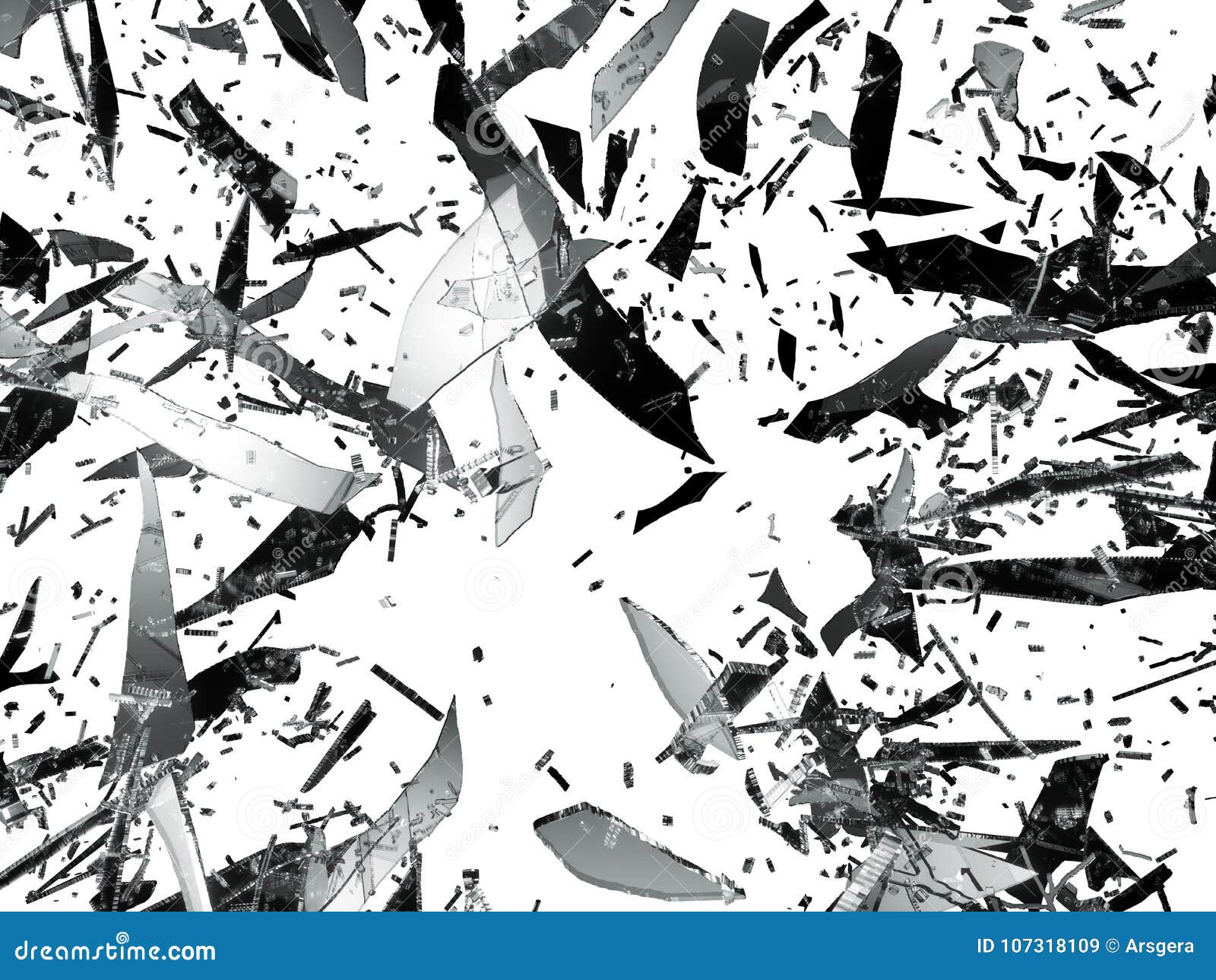 Shattered or Splitted Glass Pieces Isolated Stock Illustration ...