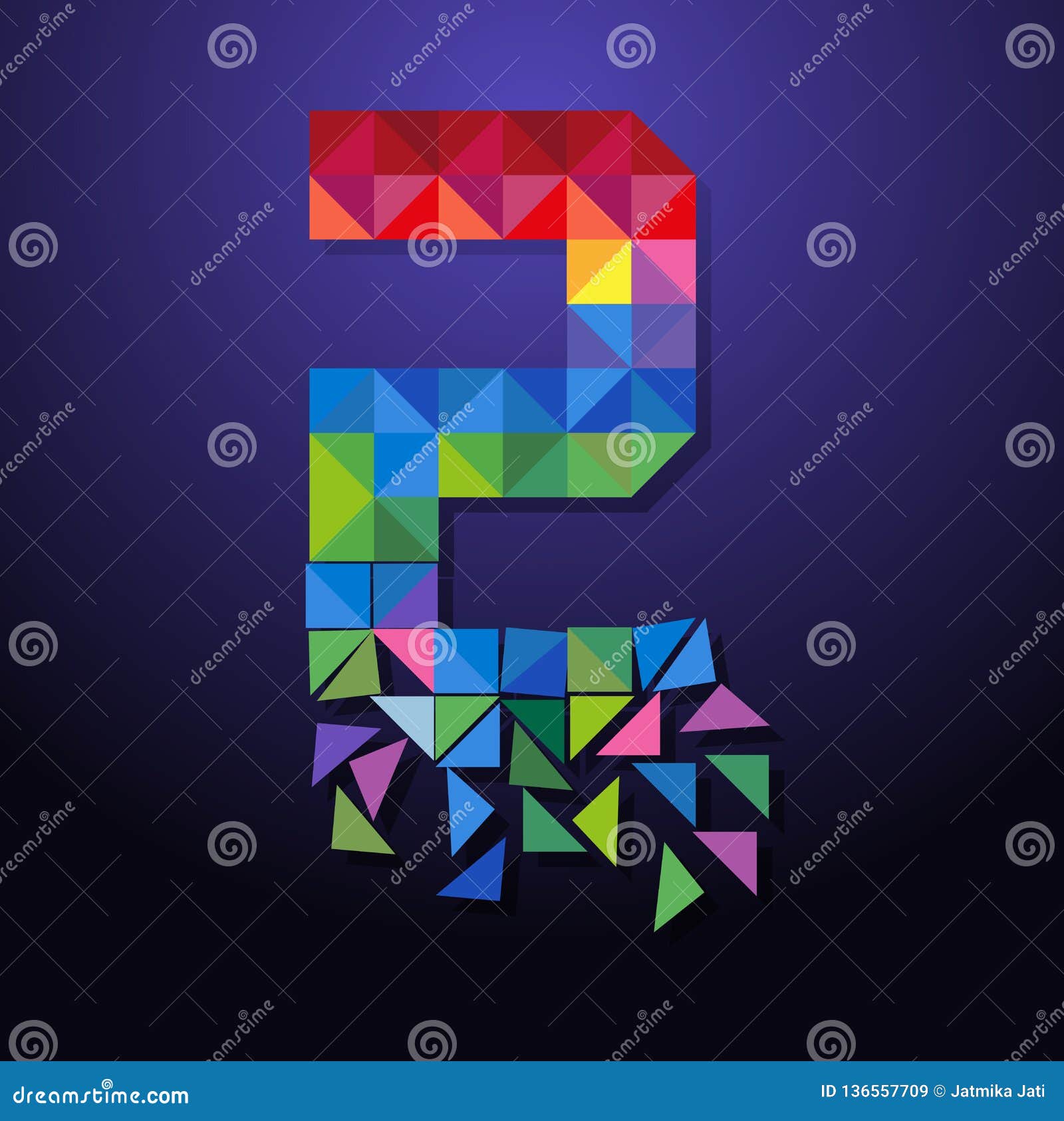 Shattered Triangle Number Two Stock Vector - Illustration of party ...