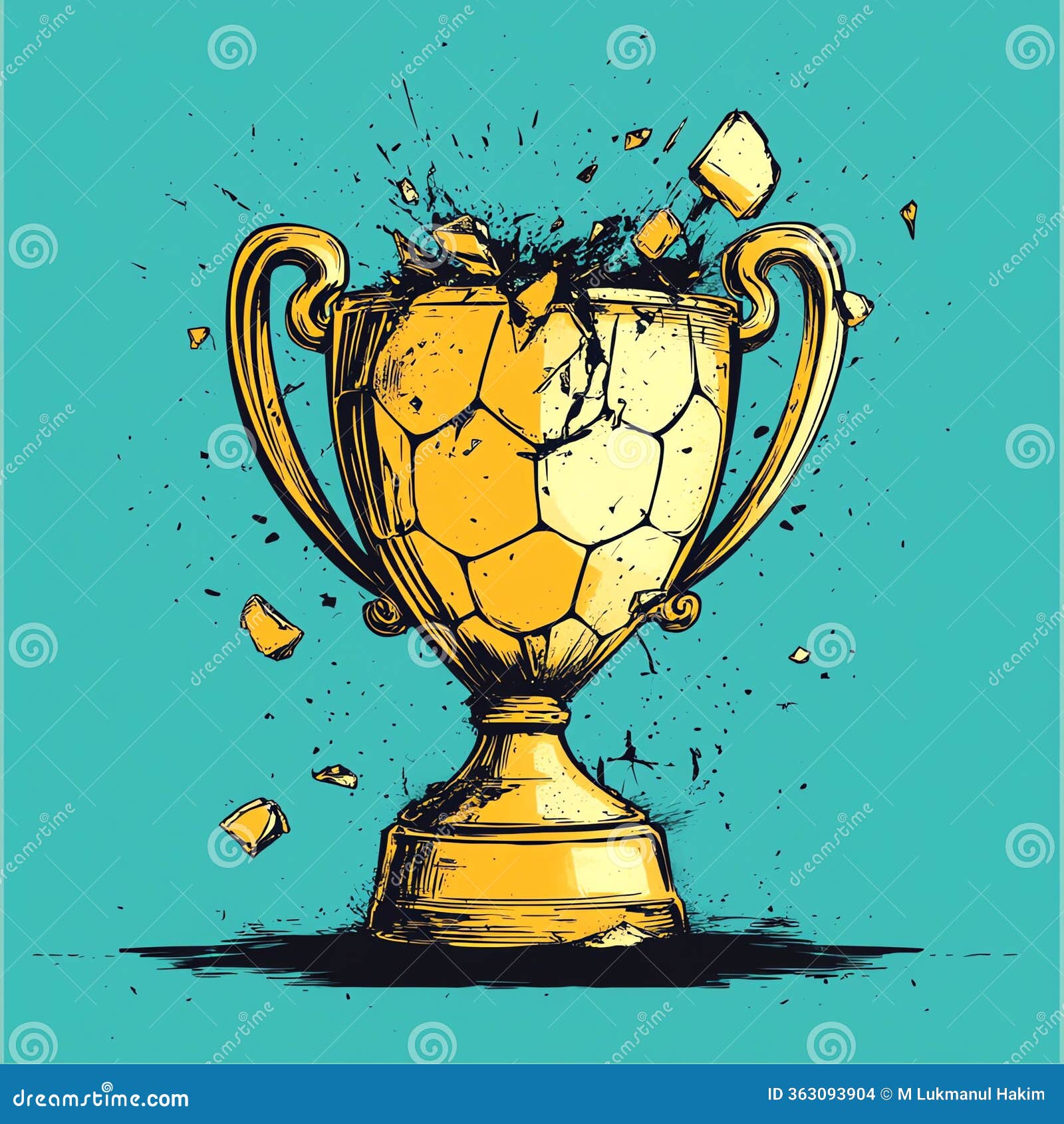 Shattered Trophy Illustration Stock Photo - Image of prize, broken ...