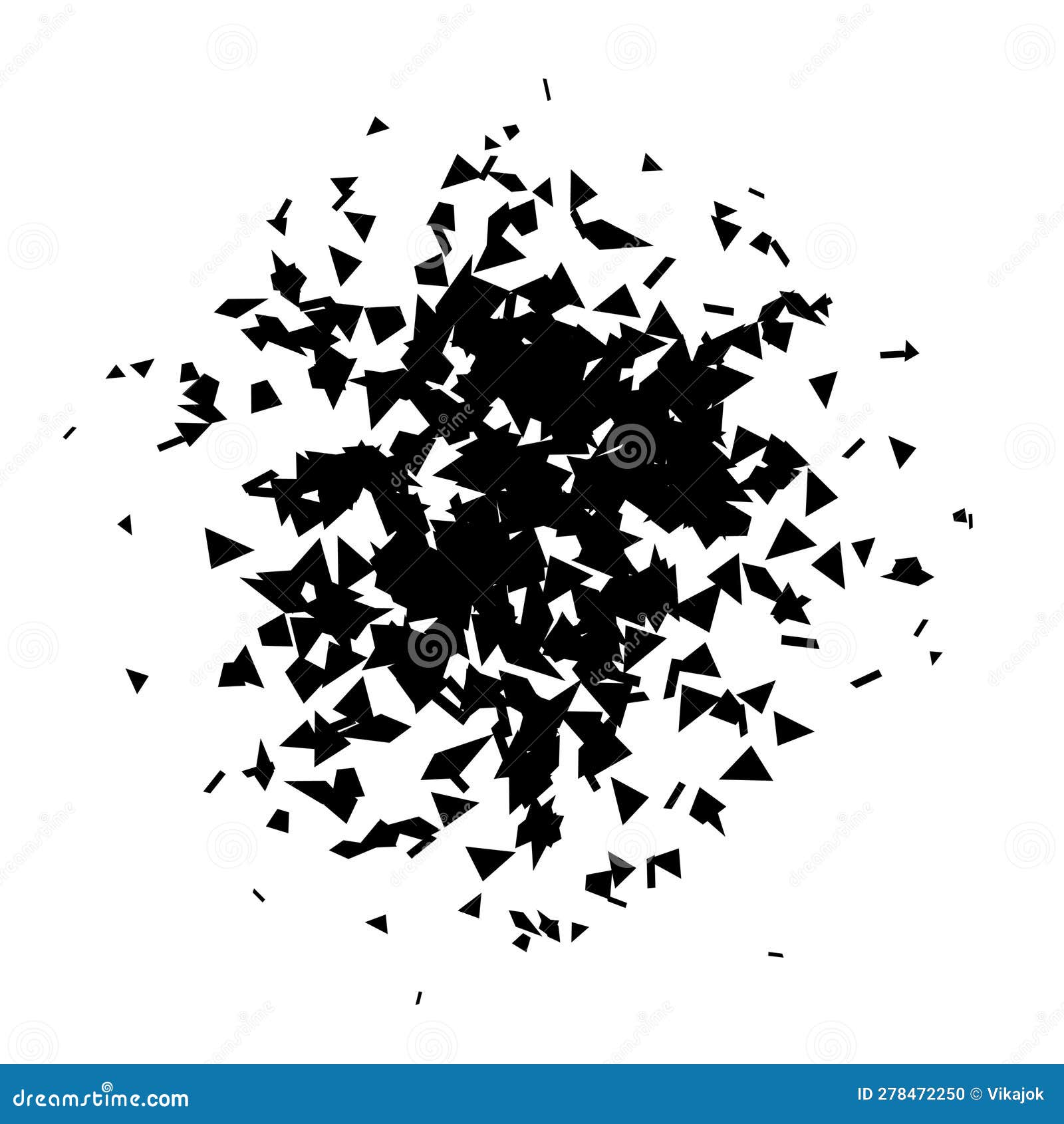Shatters and Debris Radial Shape. Broken Pieces, Specks and Particles ...