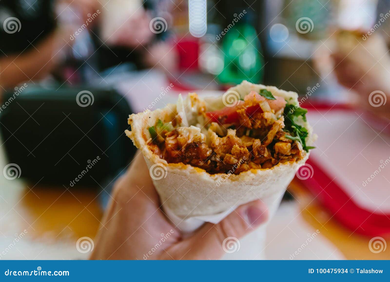 Shaurma in the Hand of a Guy Stock Photo - Image of line, grilled ...